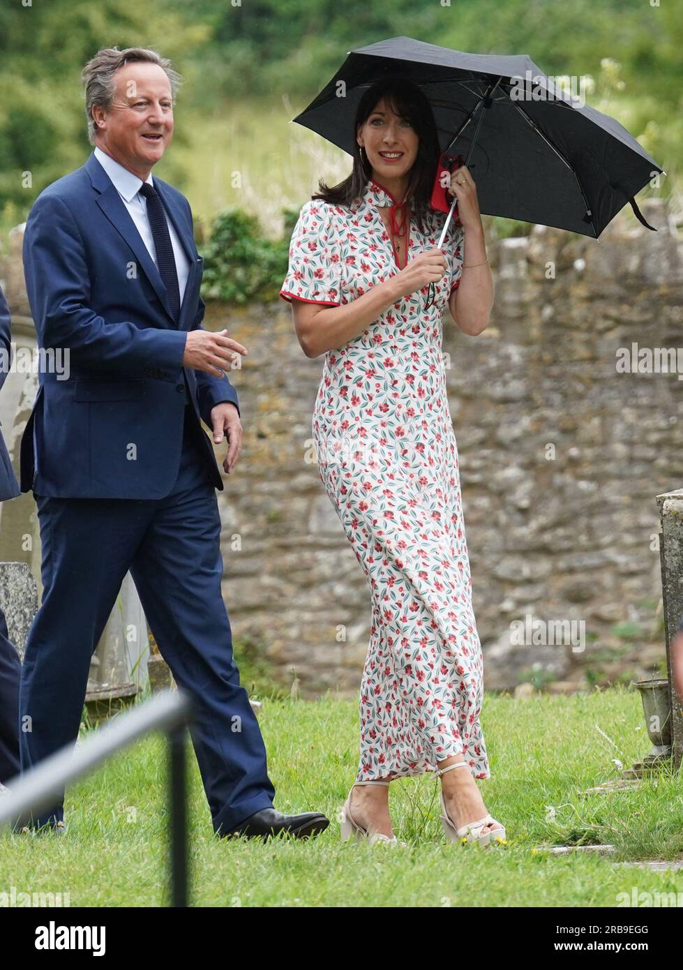 Former prime minister David Cameron and wife Samantha arrive at St Mary ...