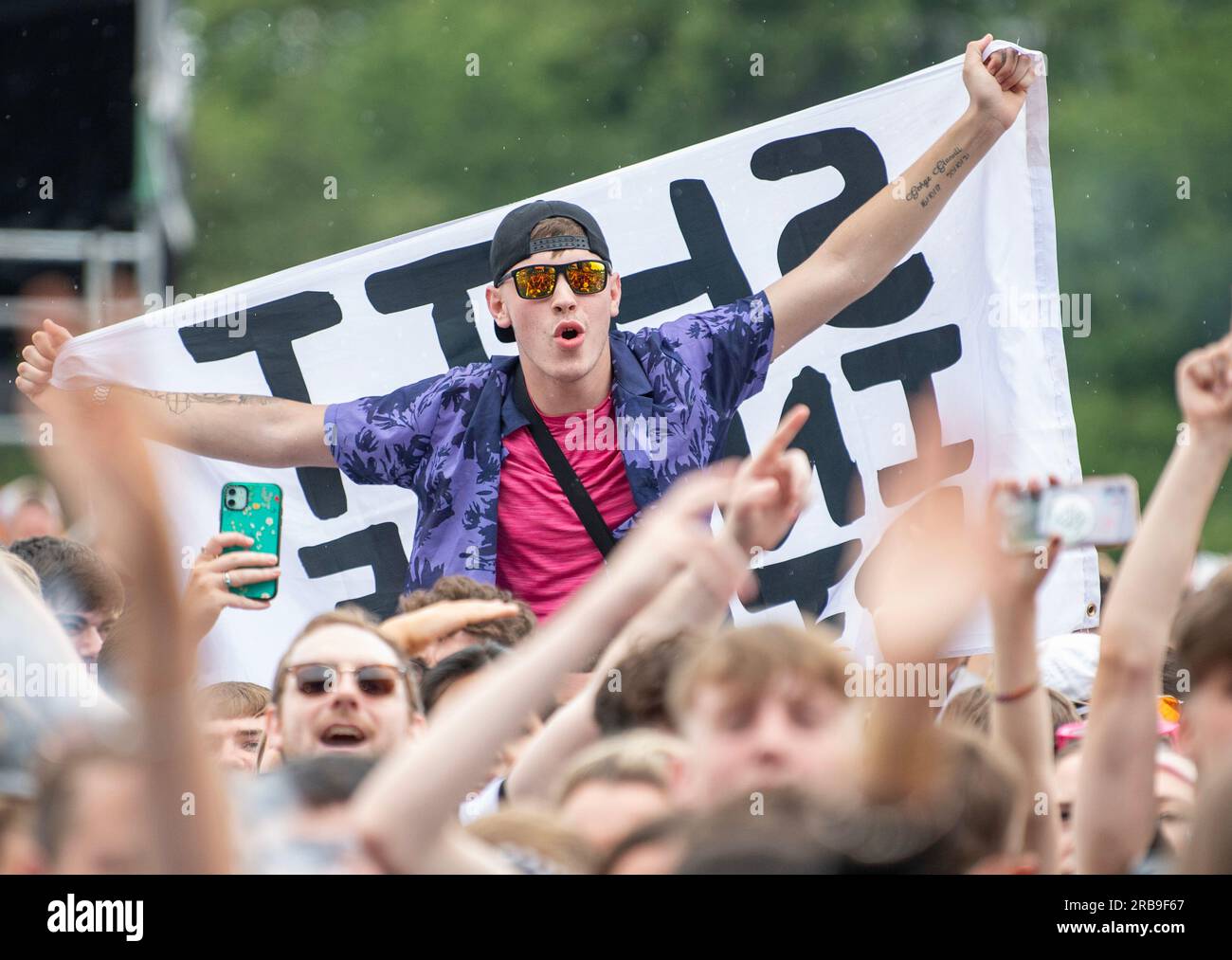 Festival goers watch Inhaler performing on the main stage at the Trnsmt ...