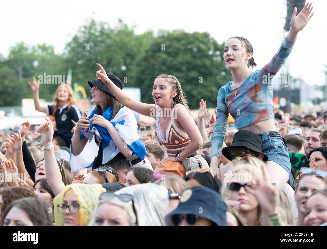 Festival goers watch Inhaler performing on the main stage at the Trnsmt ...