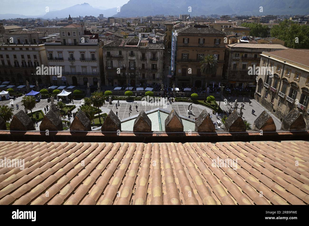 Landscape with scenic view of Piazza della Cattedrale as seen from the ...