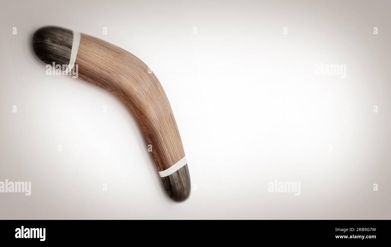 Boomerang isolated on white background. 3D illustration Stock Photo - Alamy