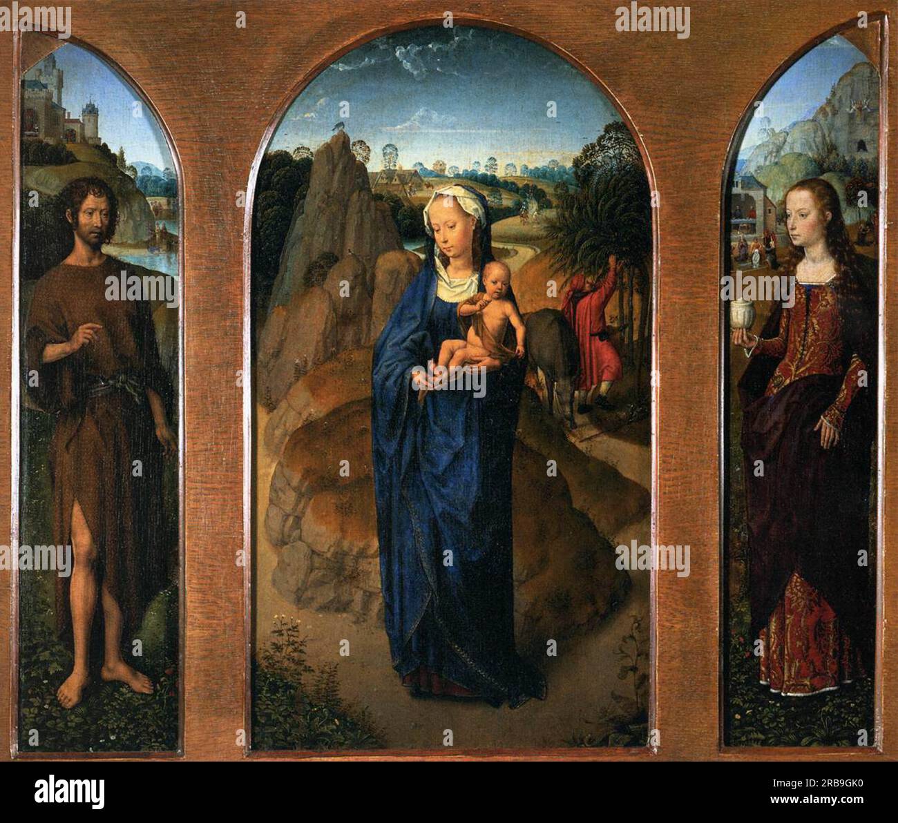 The Rest on the Flight into Egypt 1494 by Hans Memling Stock Photo - Alamy