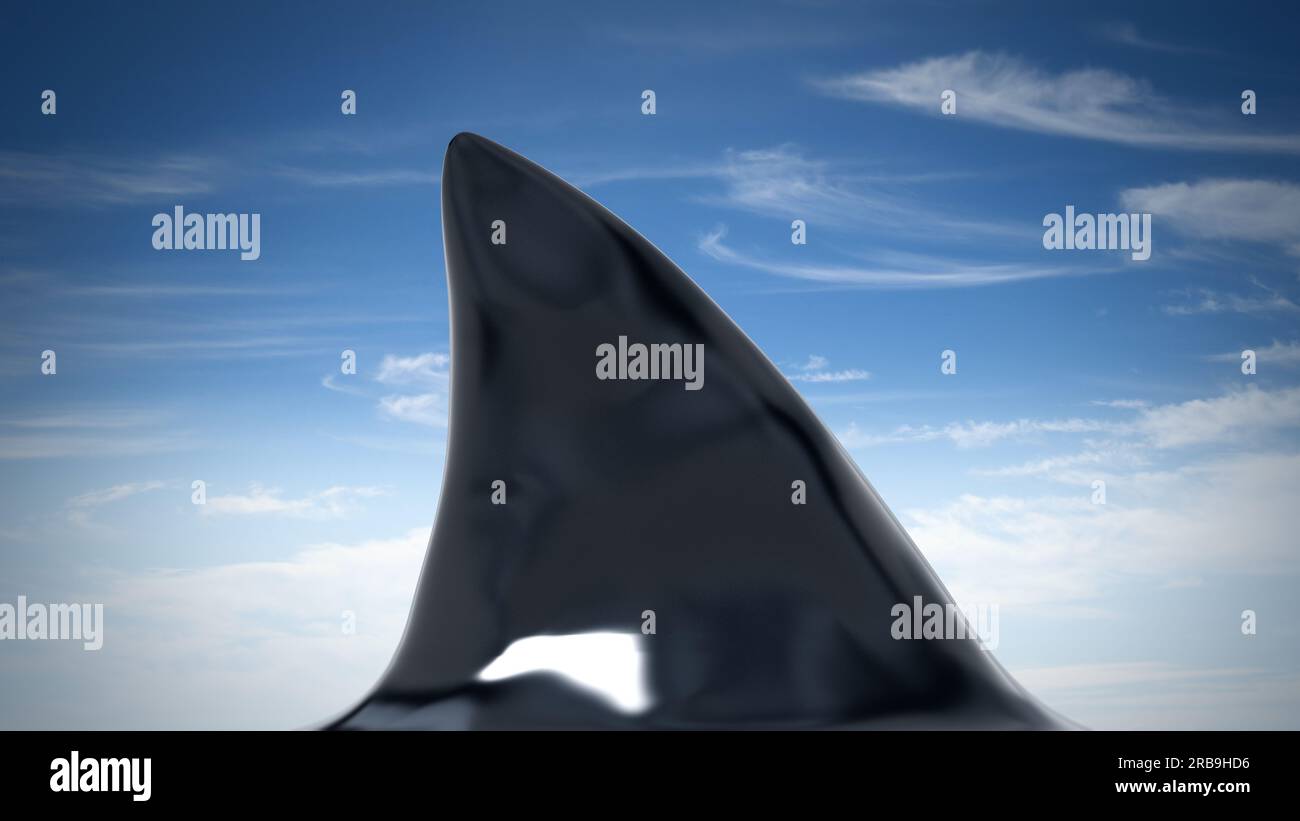 Shark fin isolated on white background. 3D illustration Stock Photo - Alamy