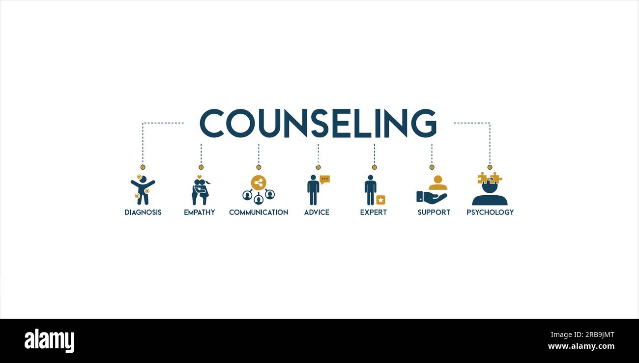 Counseling banner web icon vector illustration concept for counseling ...