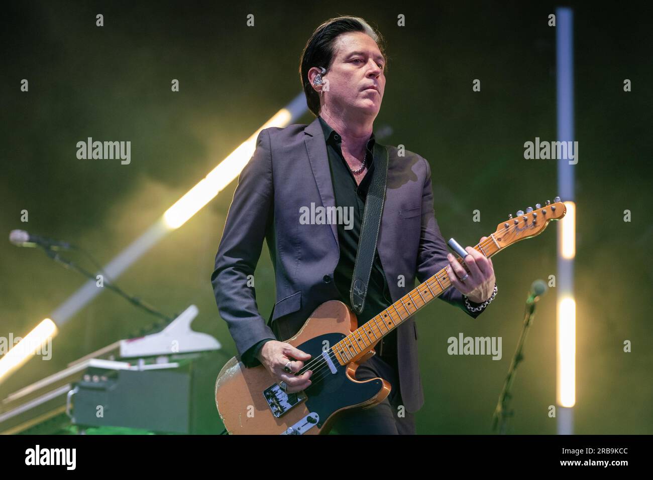 Troy Van Leeuwen of Queens of the Stone Age Rock band performs during ...