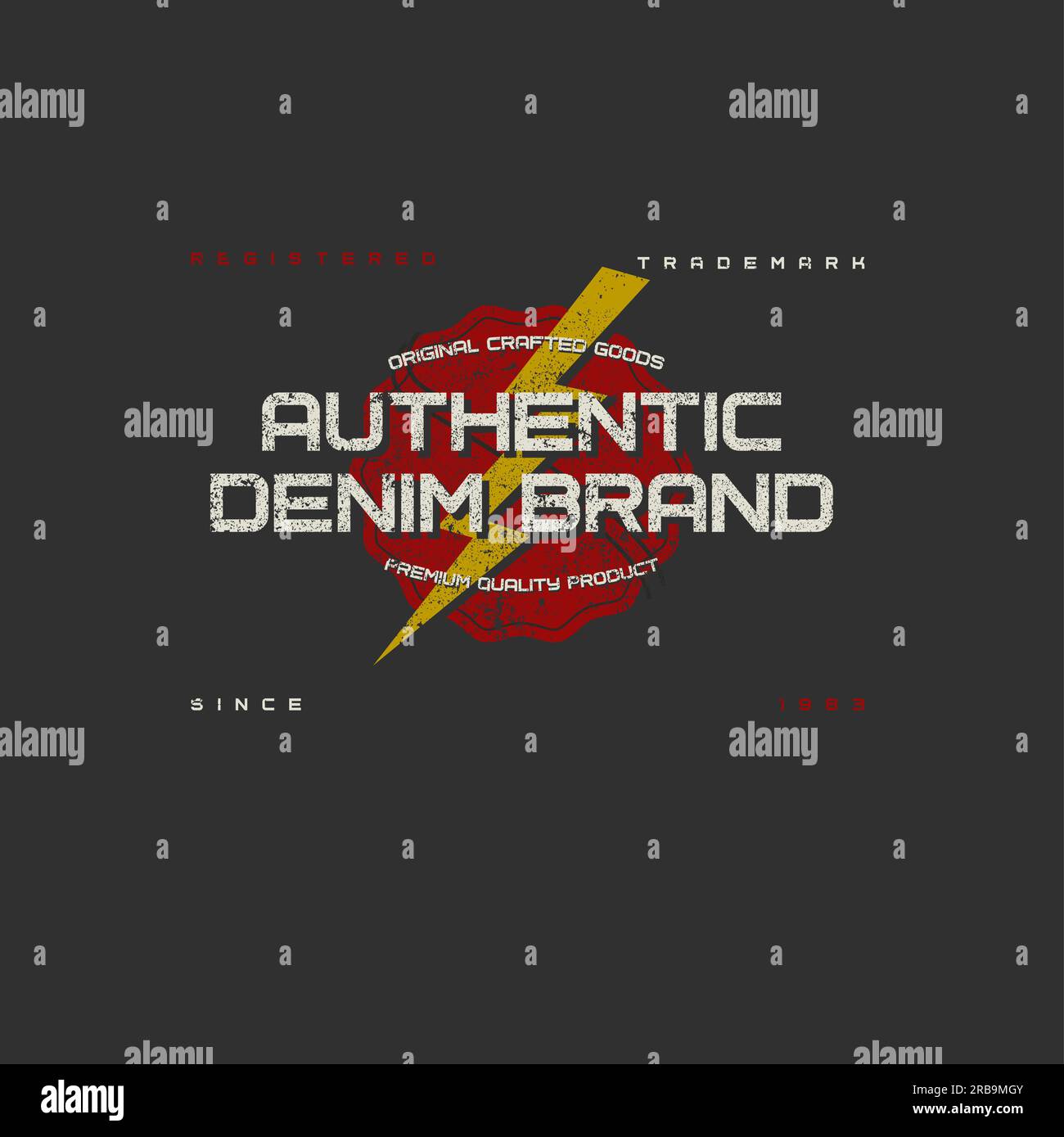 Authentic denim Brand Vintage typography t shirt print design, poster ...