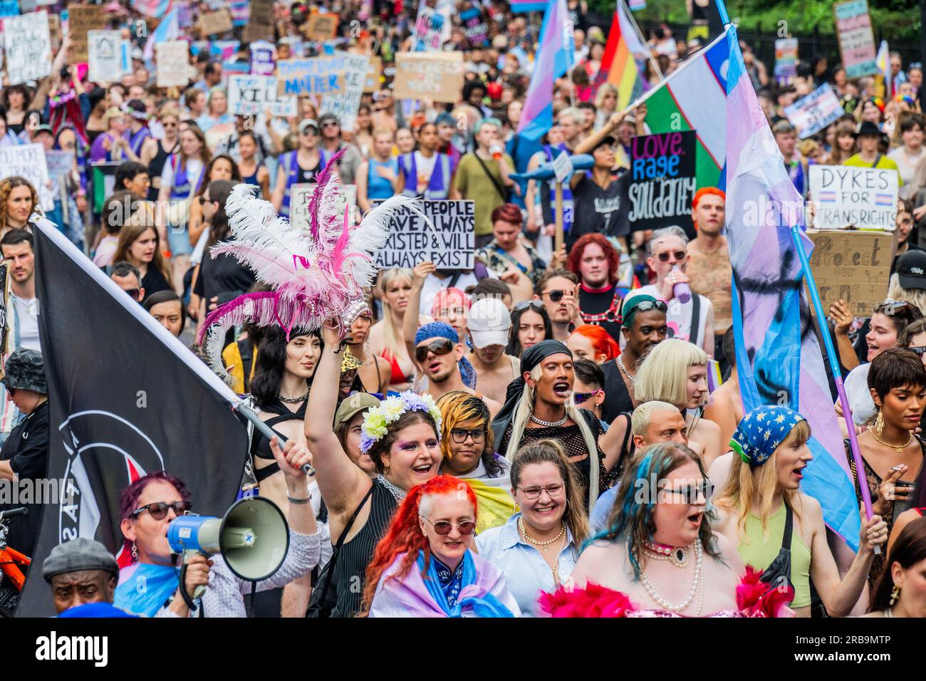 London, UK. 8th July, 2023. Trans pride march in London towards the end ...