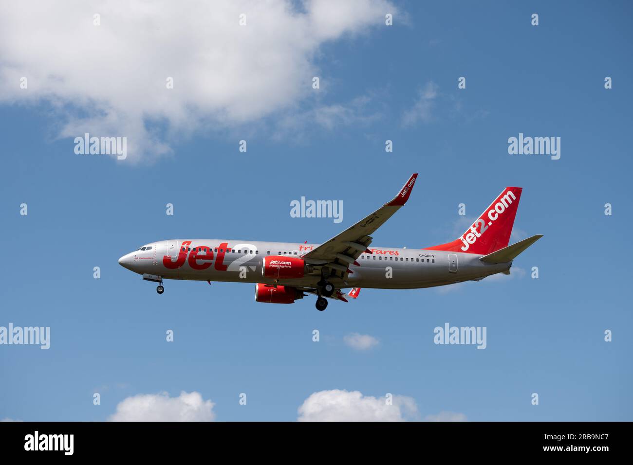 Jet2 Boeing 737-85F landing at Birmingham Airport, UK (G-GDFV Stock ...