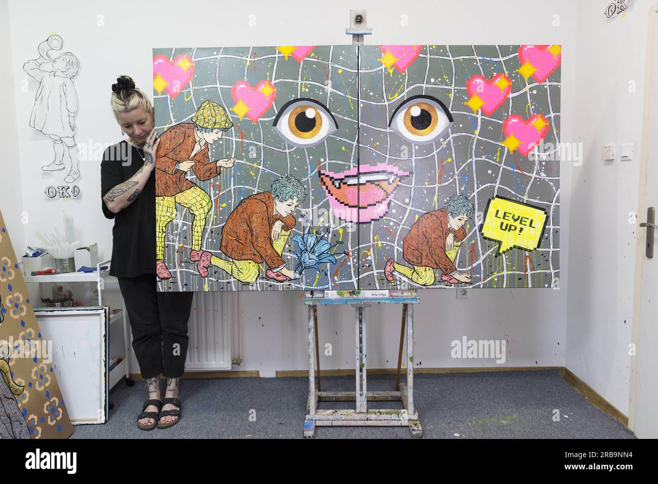 Artist OKO in her studio Stock Photo - Alamy