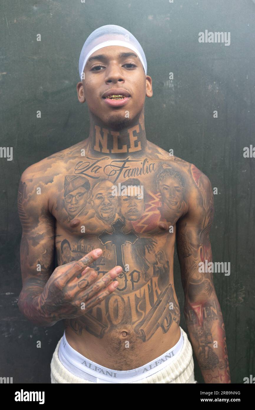 London, UK. July 8, 2023. NLE CHOPPA pictured at the Wireless Festival ...