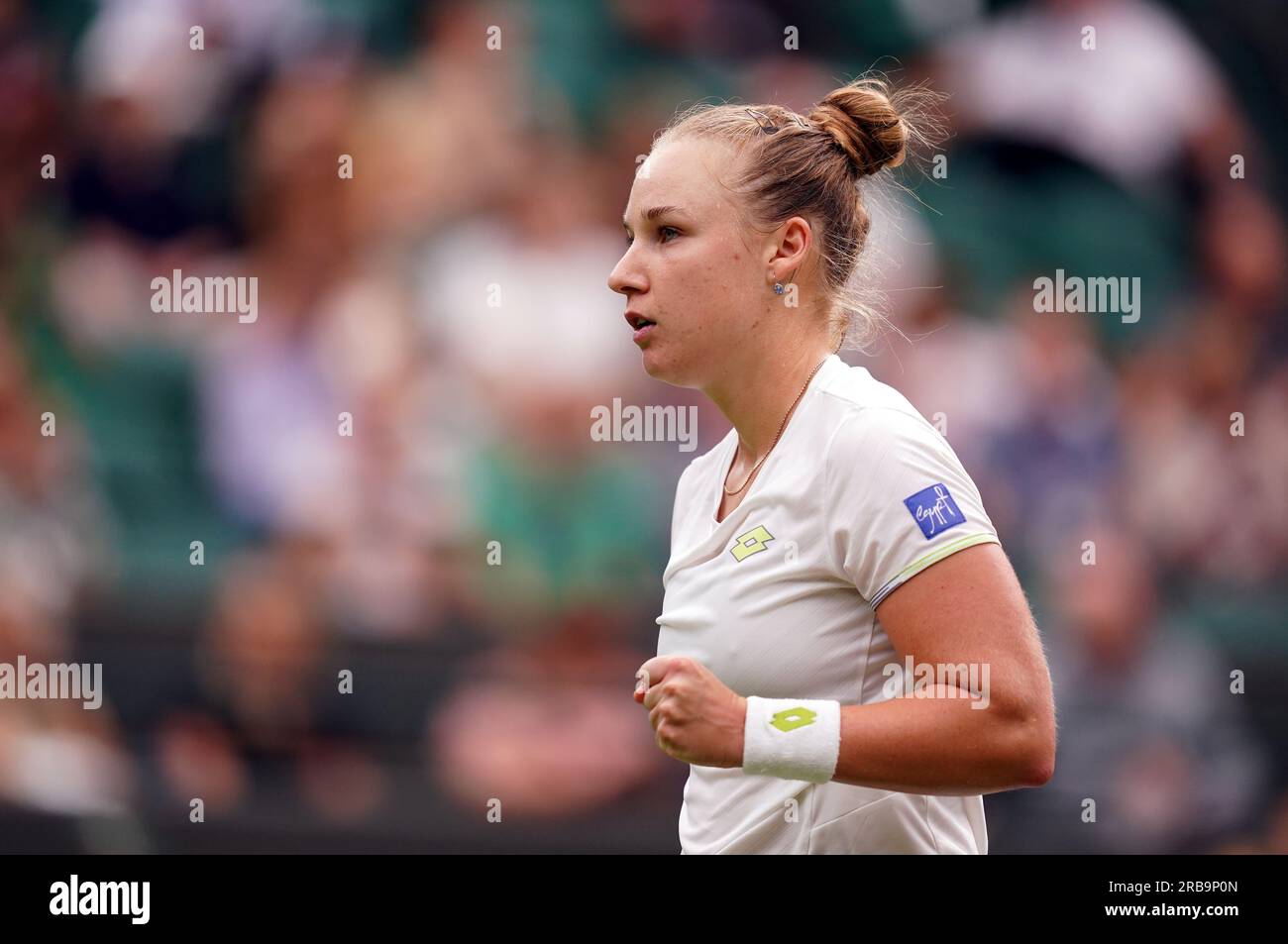 Anna Blinkova reacts during her match against Aryna Sabalenka (not ...