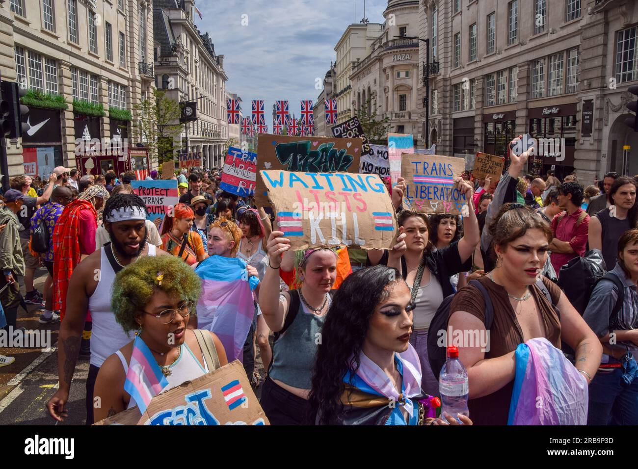 London, England, UK. 8th July, 2023. Thousands of people march through ...