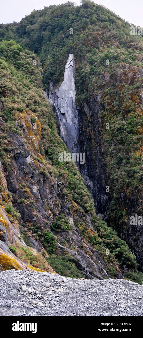 Vertical Panorama - Geology on the South Island of New Zealand Stock ...