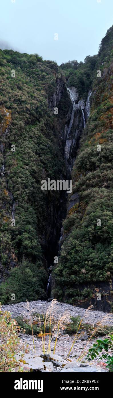 Vertical Panorama - Geology on the South Island of New Zealand Stock ...
