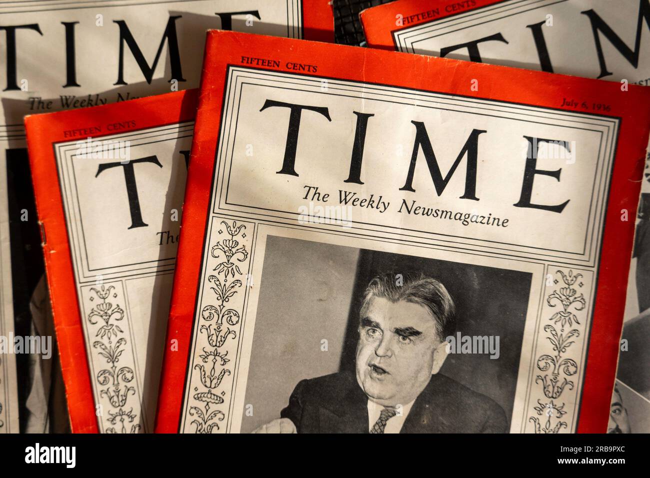 Still Life of "Time" magazine covers from 1936, USA Stock Photo - Alamy