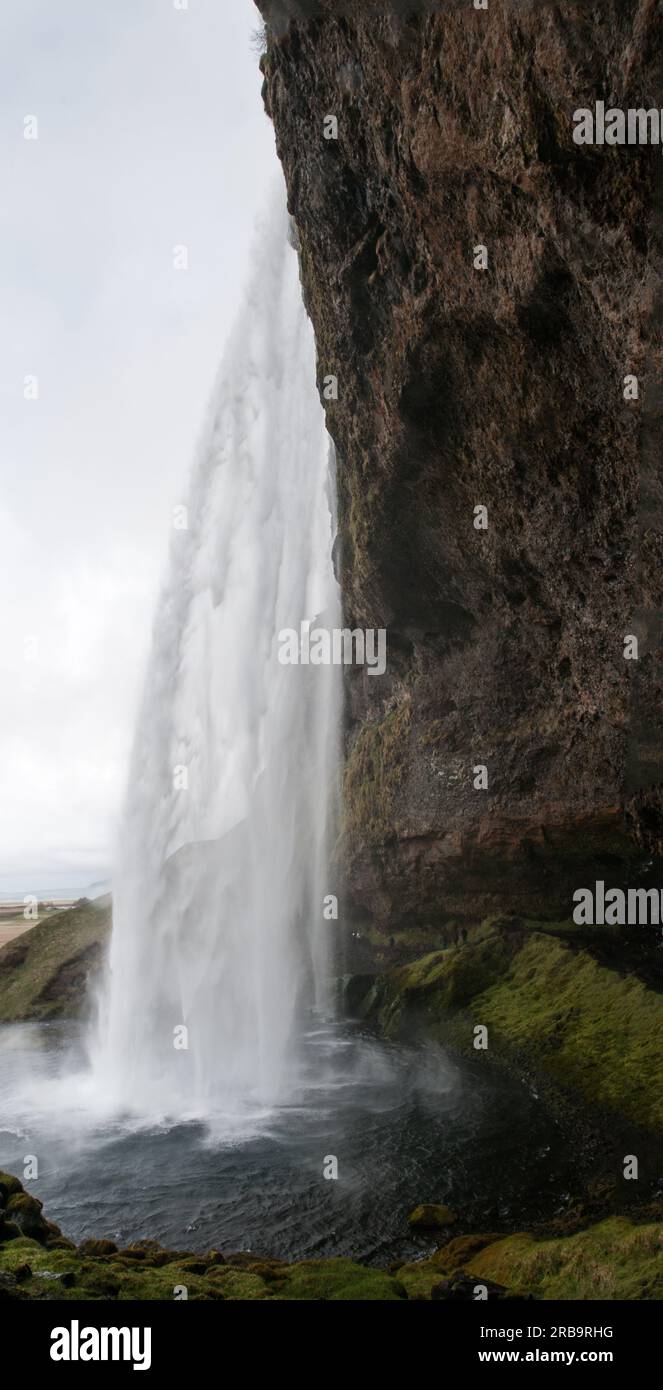 Vertical Panorama - Seljalandsfoss waterfall, Iceland Stock Photo - Alamy