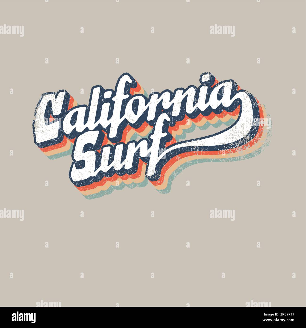California surf theme beach retro typography t-shirt design print ...