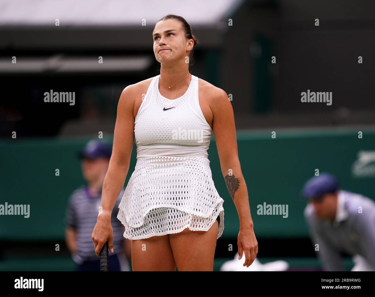 Aryna Sabalenka reacts during her match against Anna Blinkova (not ...
