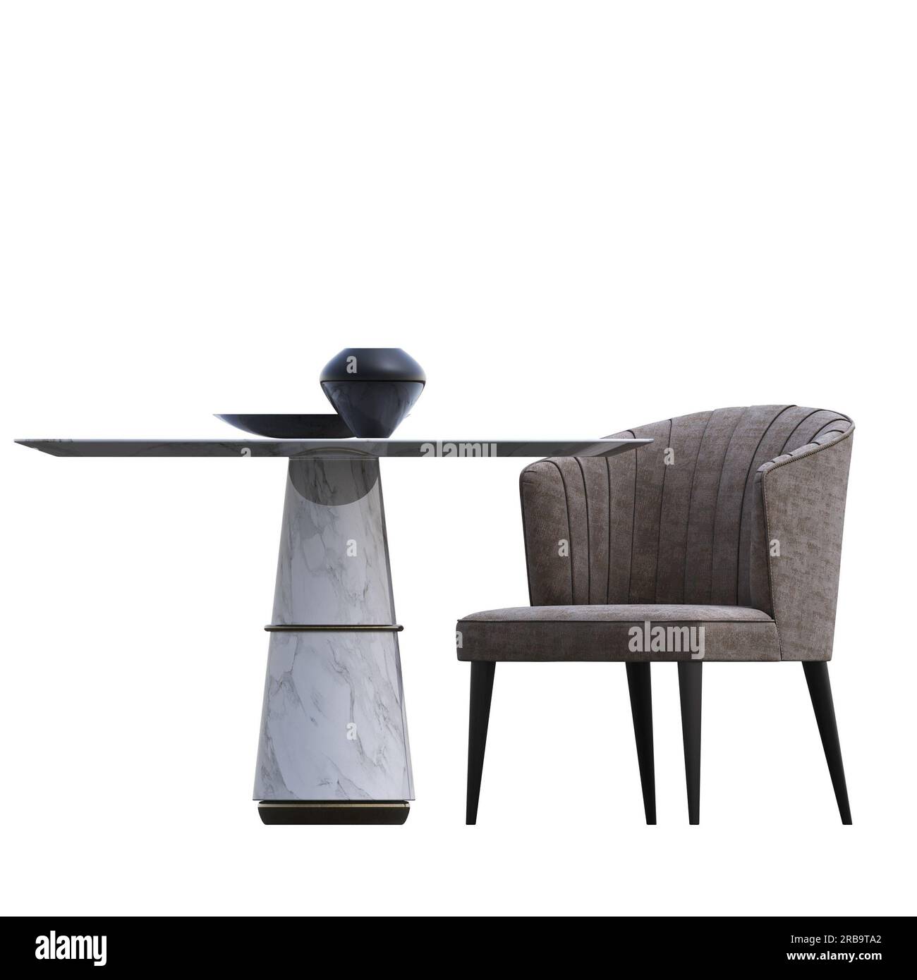 diner table isolated on white background, 3D illustration, cg render ...