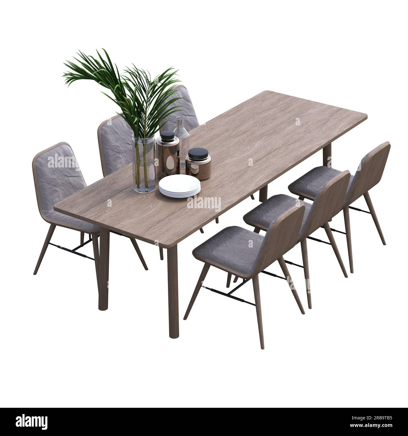 diner table isolated on white background, 3D illustration, cg render ...