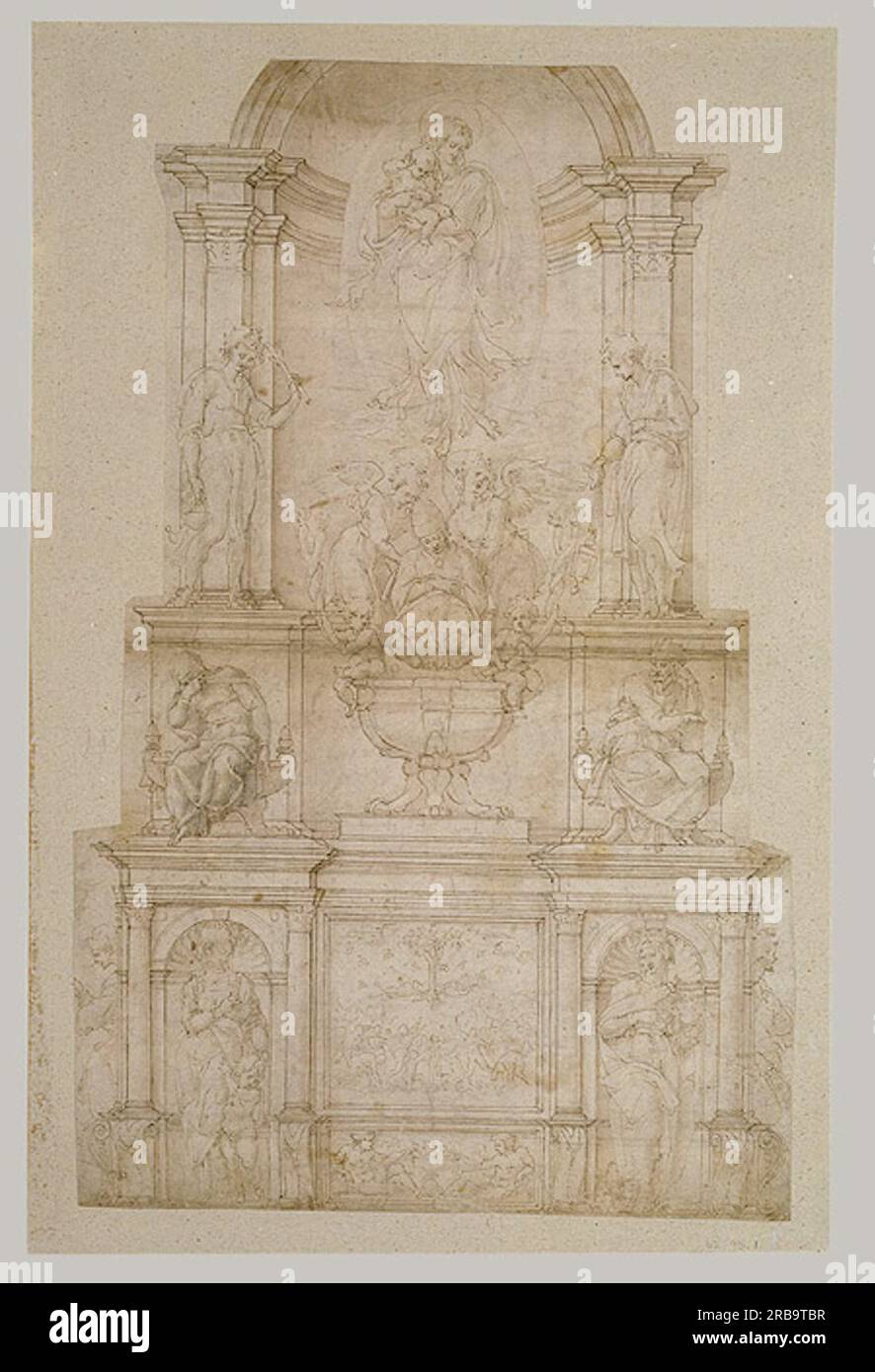 Design for Julius II tomb (first version) c.1540; Rome, Italy by ...