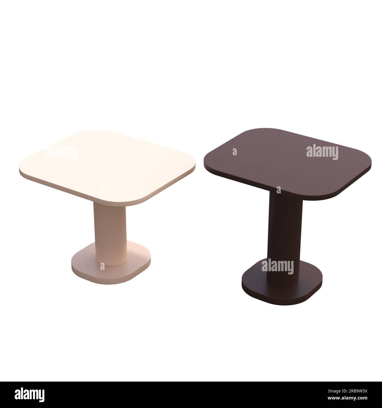 coffee table isolated on white background, 3D illustration, cg render ...