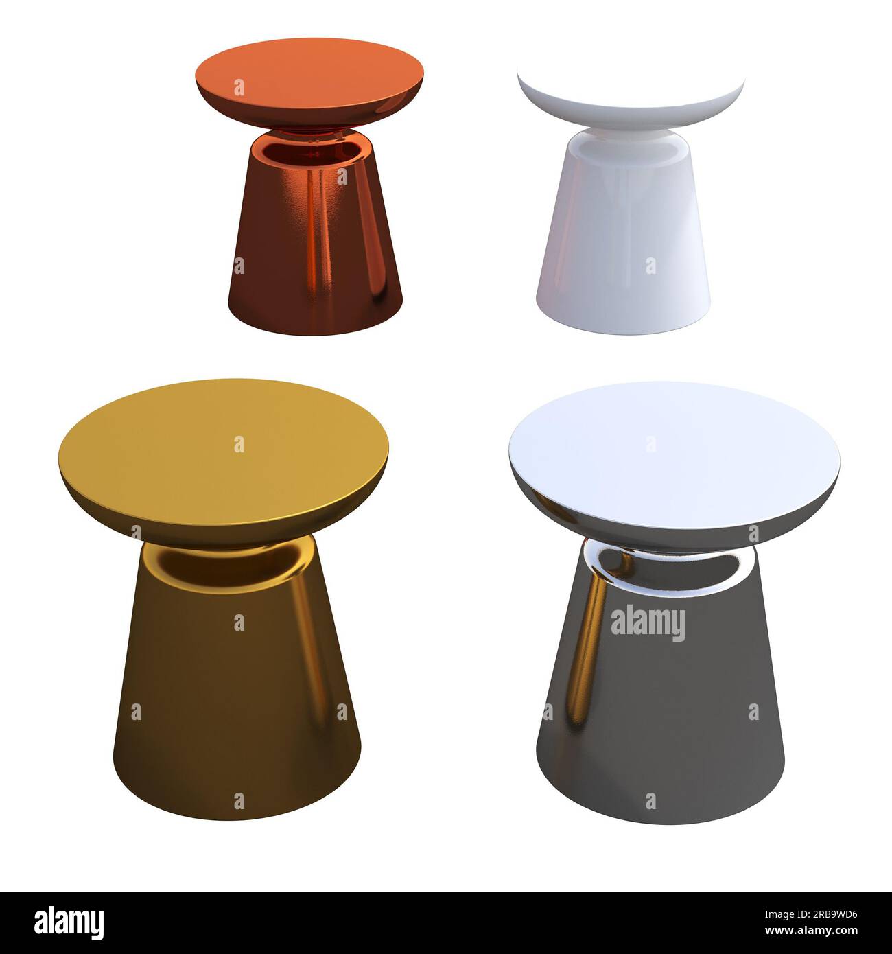 coffee table isolated on white background, 3D illustration, cg render ...