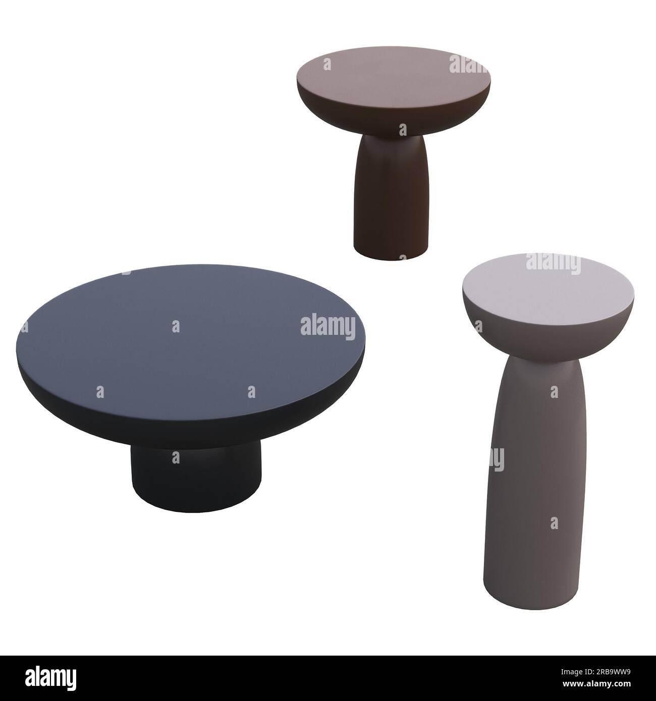 coffee table isolated on white background, 3D illustration, cg render ...