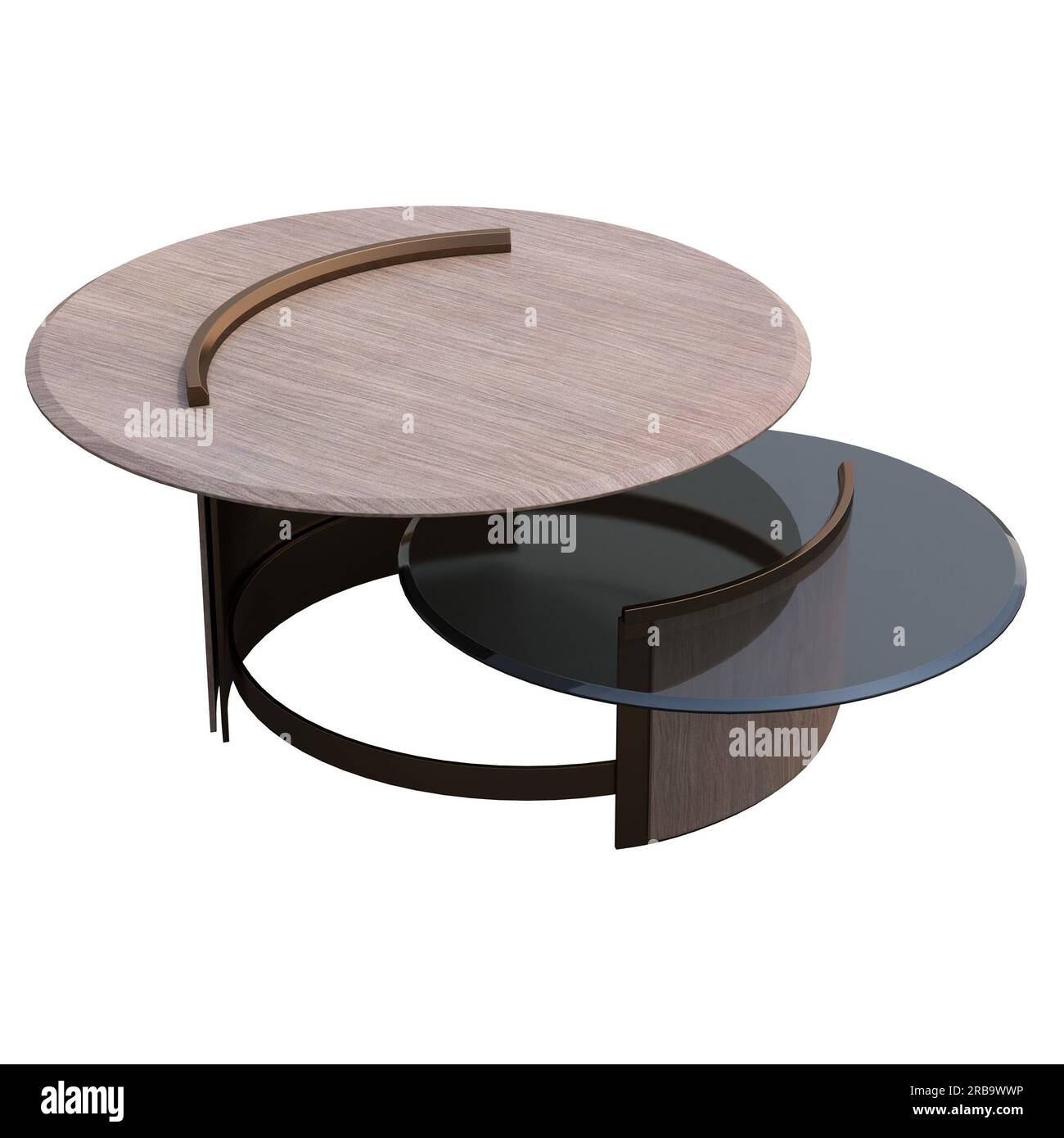 coffee table isolated on white background, 3D illustration, cg render ...