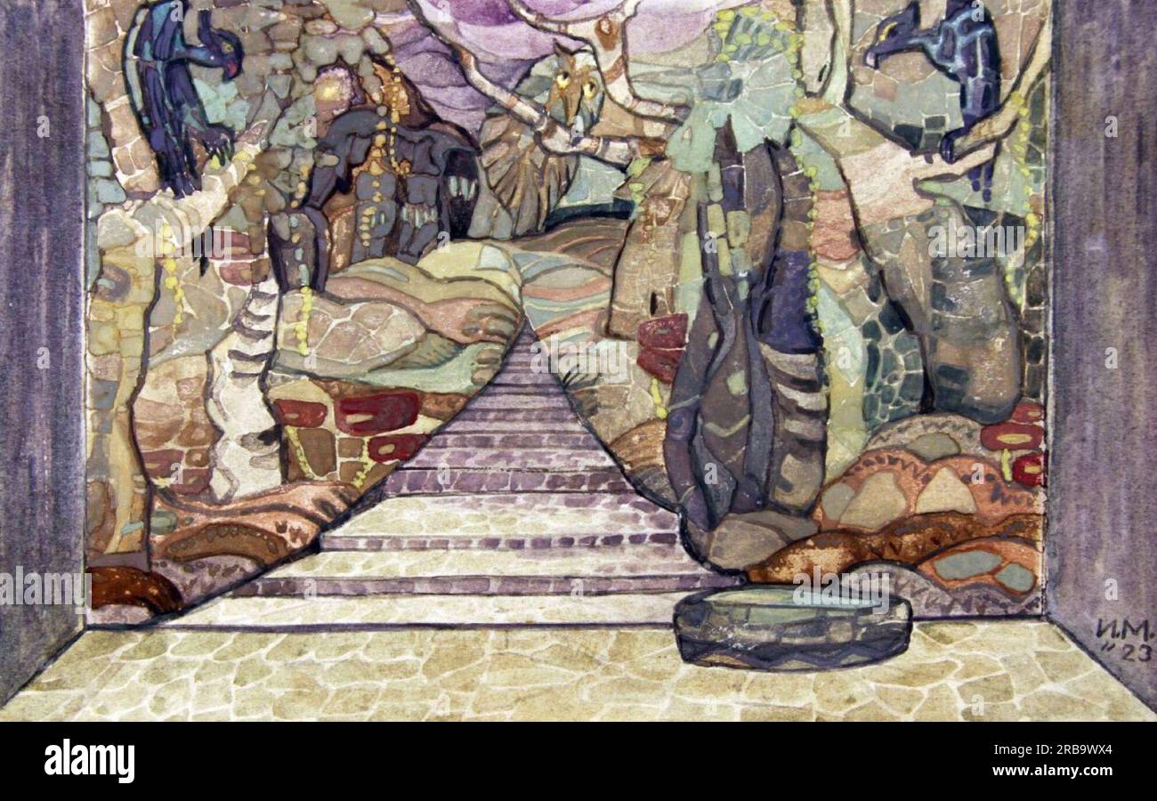 Decor with Birds 1923; Bulgaria by Ivan Milev Stock Photo - Alamy