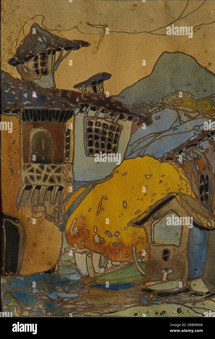 Landscape 1919; Bulgaria by Ivan Milev Stock Photo - Alamy