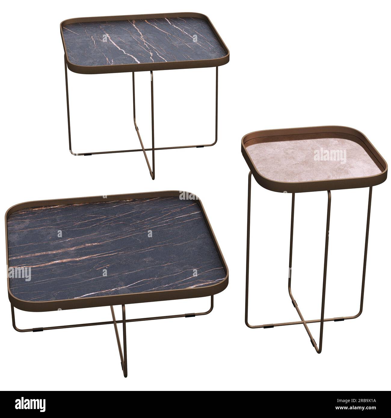 coffee table isolated on white background, 3D illustration, cg render ...