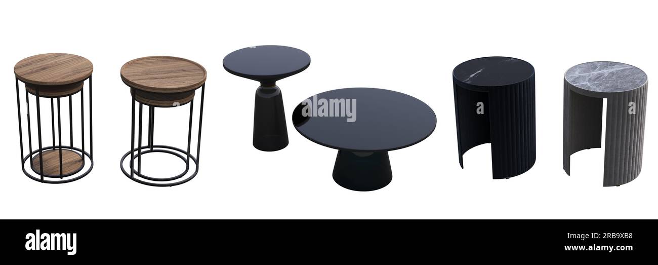 coffee table isolated on white background, 3D illustration, cg render ...