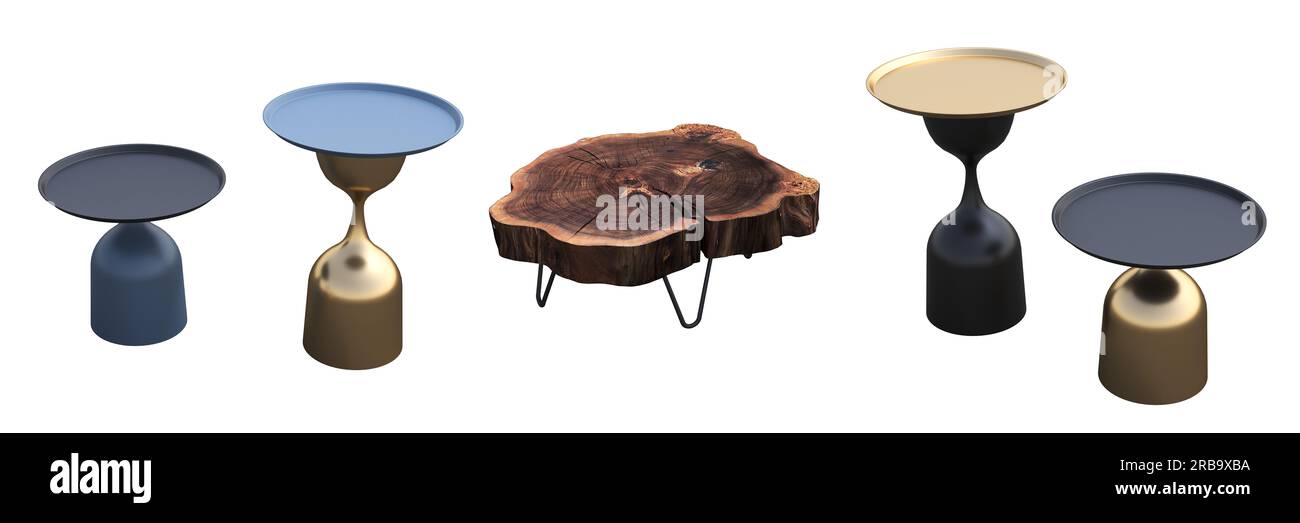 coffee table isolated on white background, 3D illustration, cg render ...