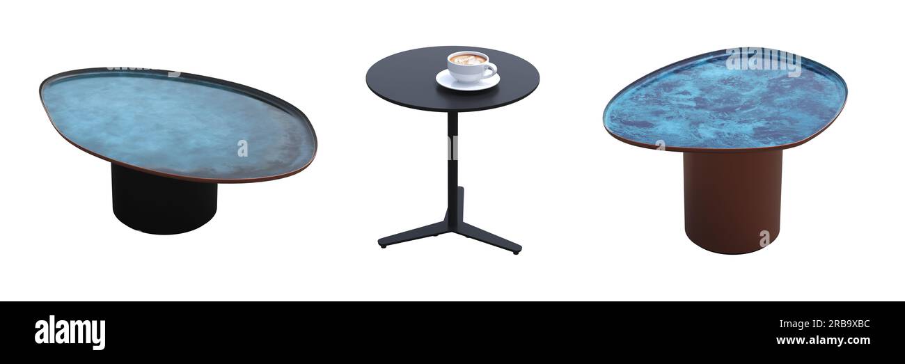 coffee table isolated on white background, 3D illustration, cg render ...