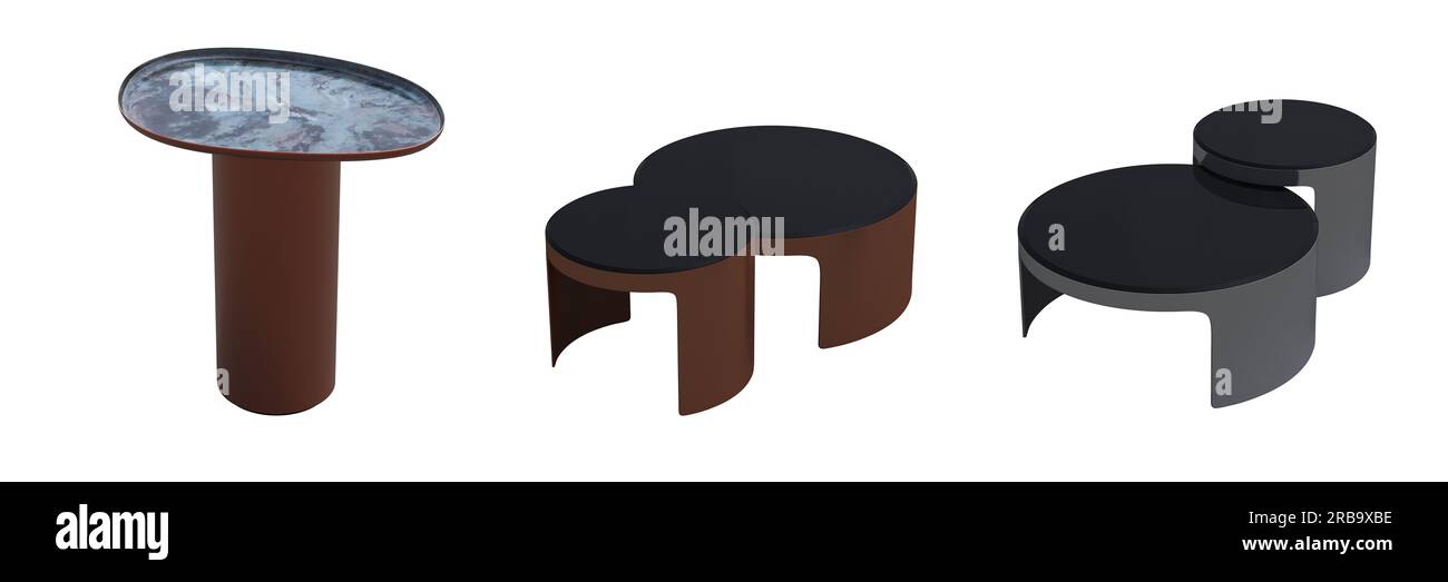 coffee table isolated on white background, 3D illustration, cg render ...