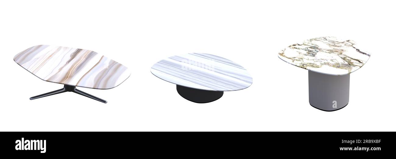 coffee table isolated on white background, 3D illustration, cg render ...