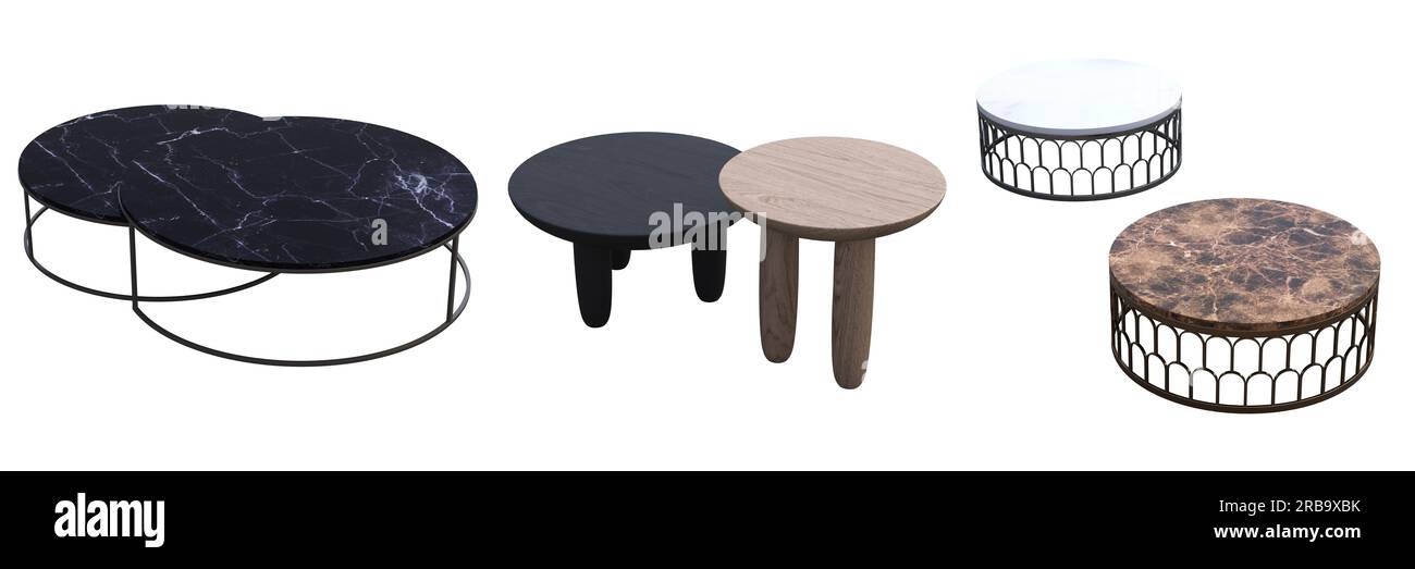 coffee table isolated on white background, 3D illustration, cg render ...