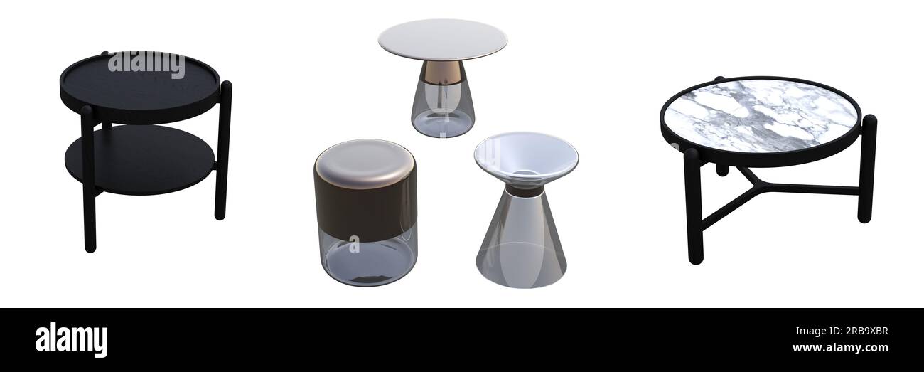 coffee table isolated on white background, 3D illustration, cg render ...