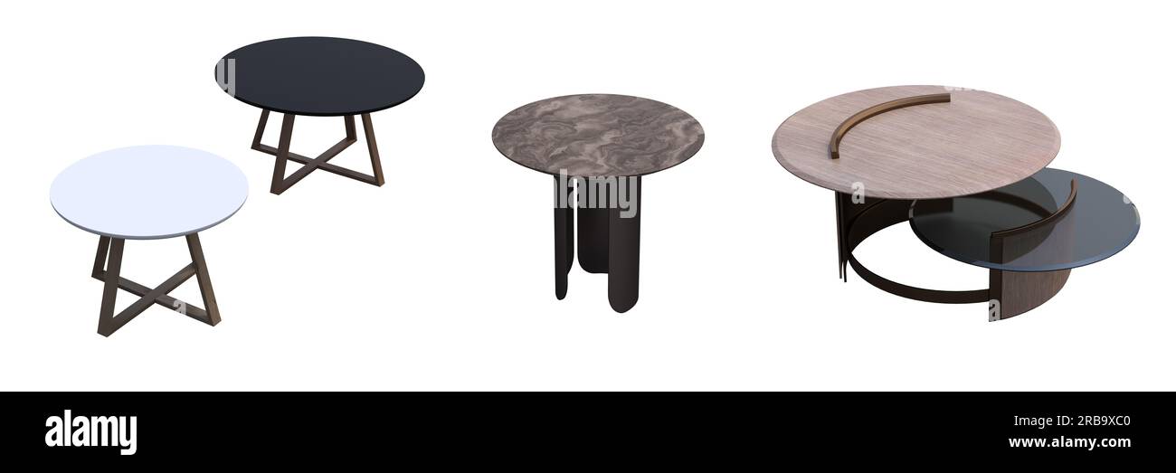 coffee table isolated on white background, 3D illustration, cg render ...