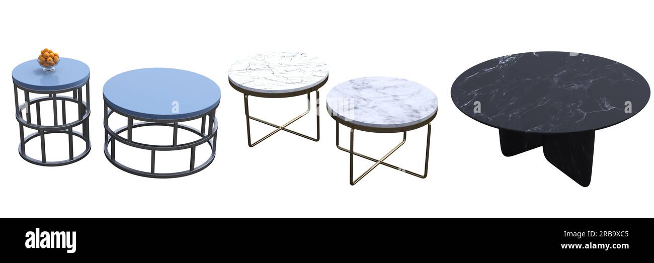 coffee table isolated on white background, 3D illustration, cg render ...