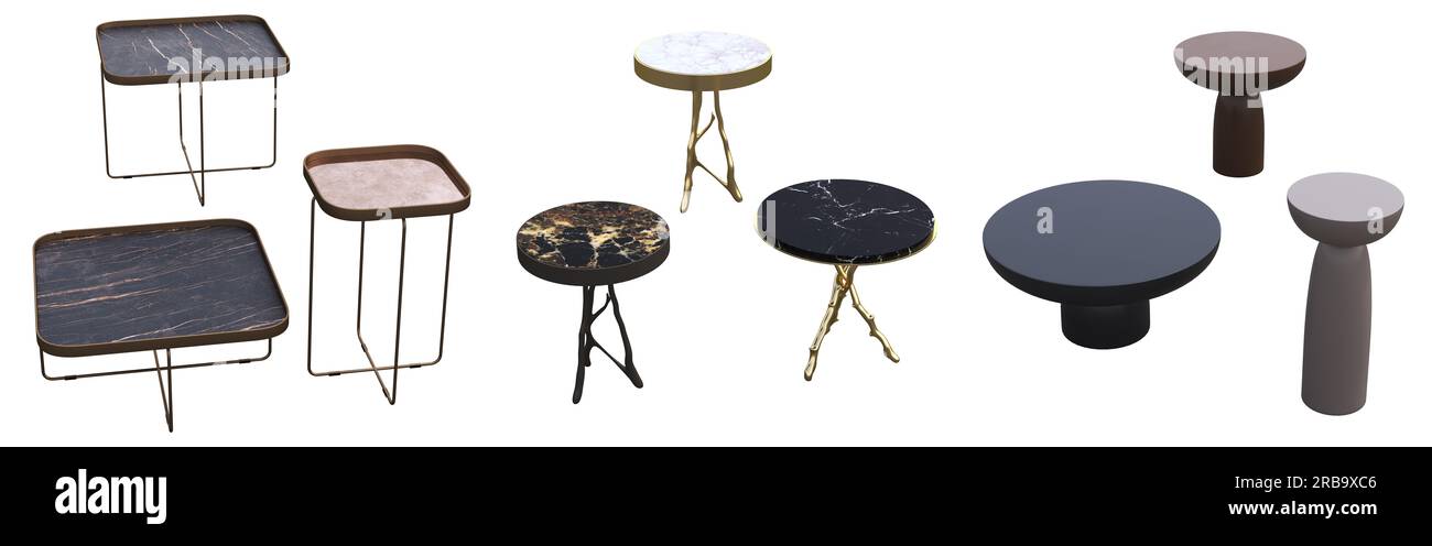 coffee table isolated on white background, 3D illustration, cg render ...