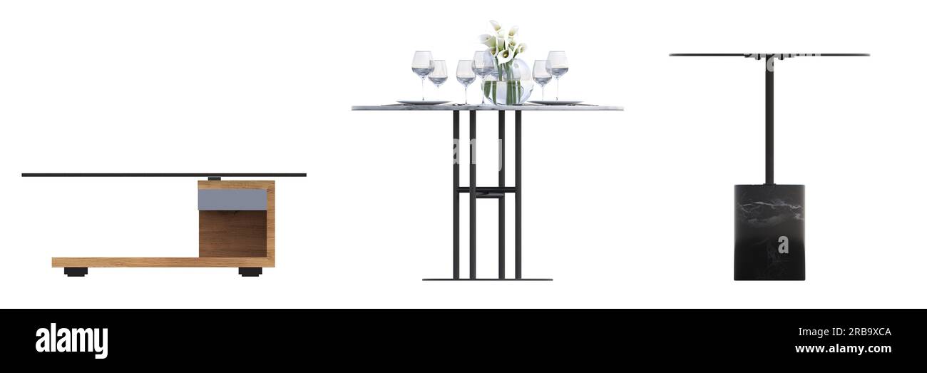 coffee table isolated on white background, 3D illustration, cg render ...