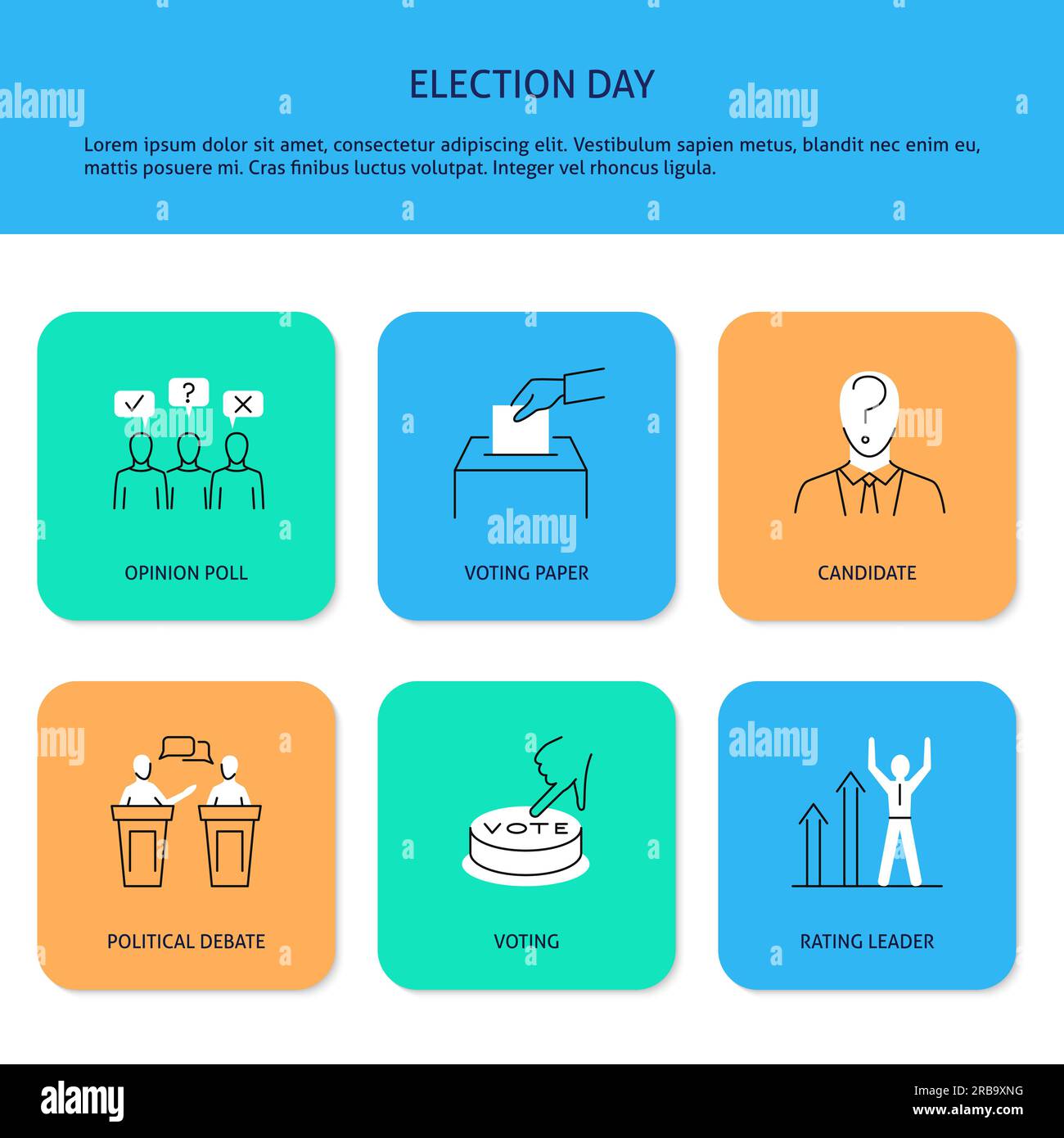 Election day and voting line style banner. Vector illustration Stock ...
