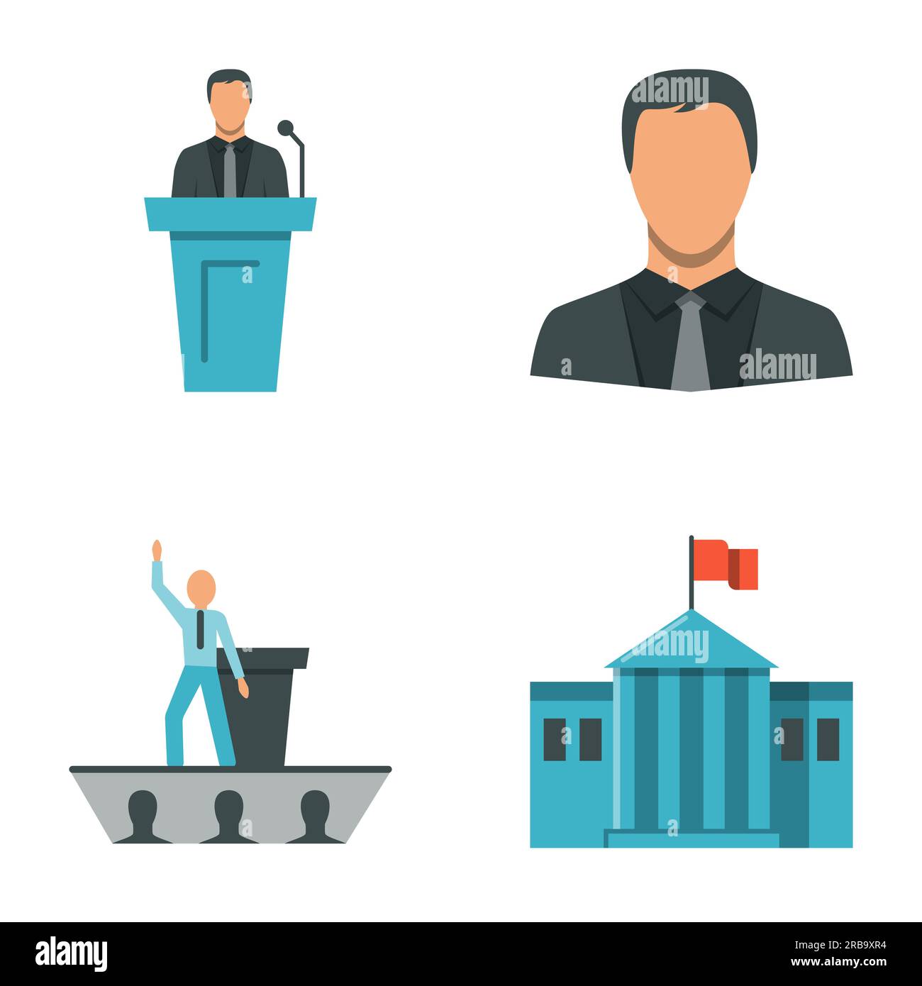 Government and politics flat icon set. Political candidate, public ... Government and politics flat icon set. Political candidate, public ...