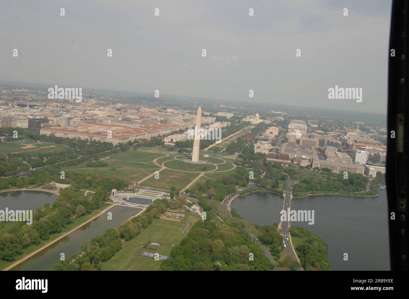 Aerial views of Washington, D.C. buildings, monuments, landscapes ...