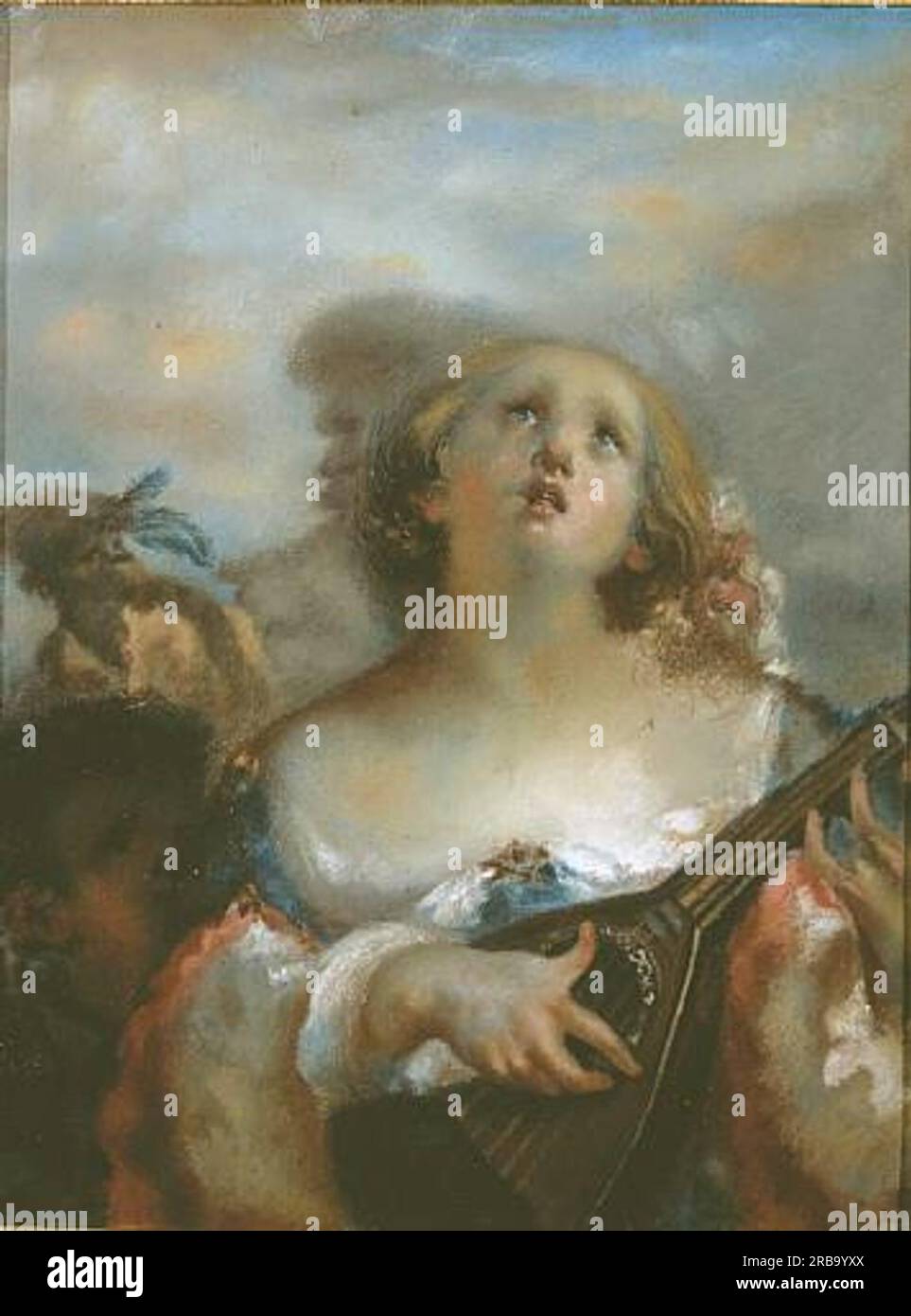 Young girl playing mandolin c.1845; France by Jean-Francois Millet ...