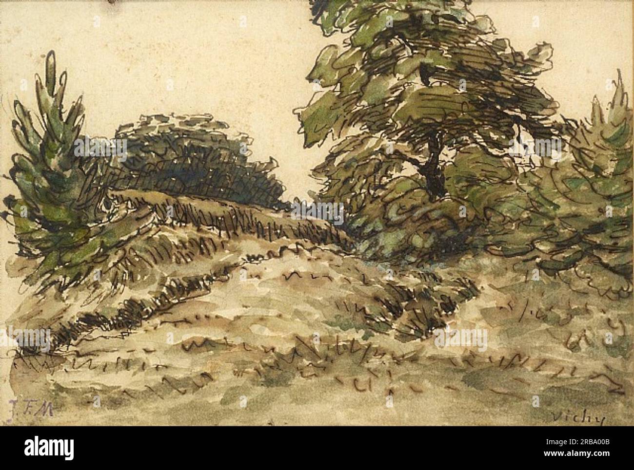 Upward path, near Vichy c.1867; France by Jean-Francois Millet Stock ...