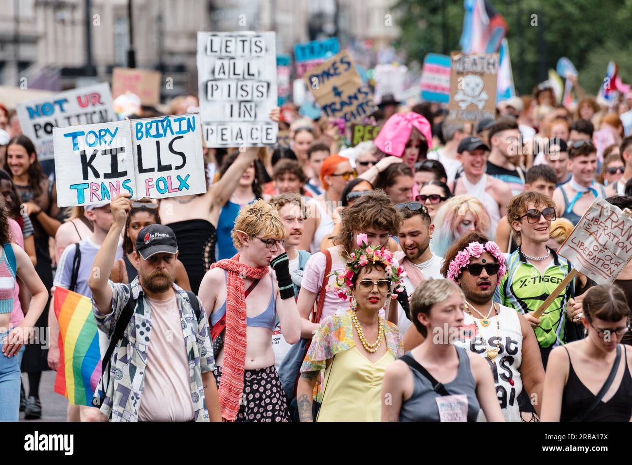 London, UK. 8 July 2023. Thousands march in London for Trans+ Pride ...