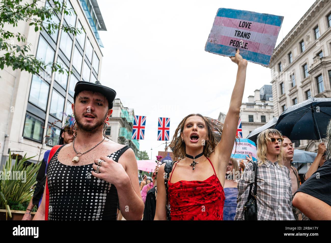 London, UK. 8 July 2023. Thousands march in London for Trans+ Pride ...